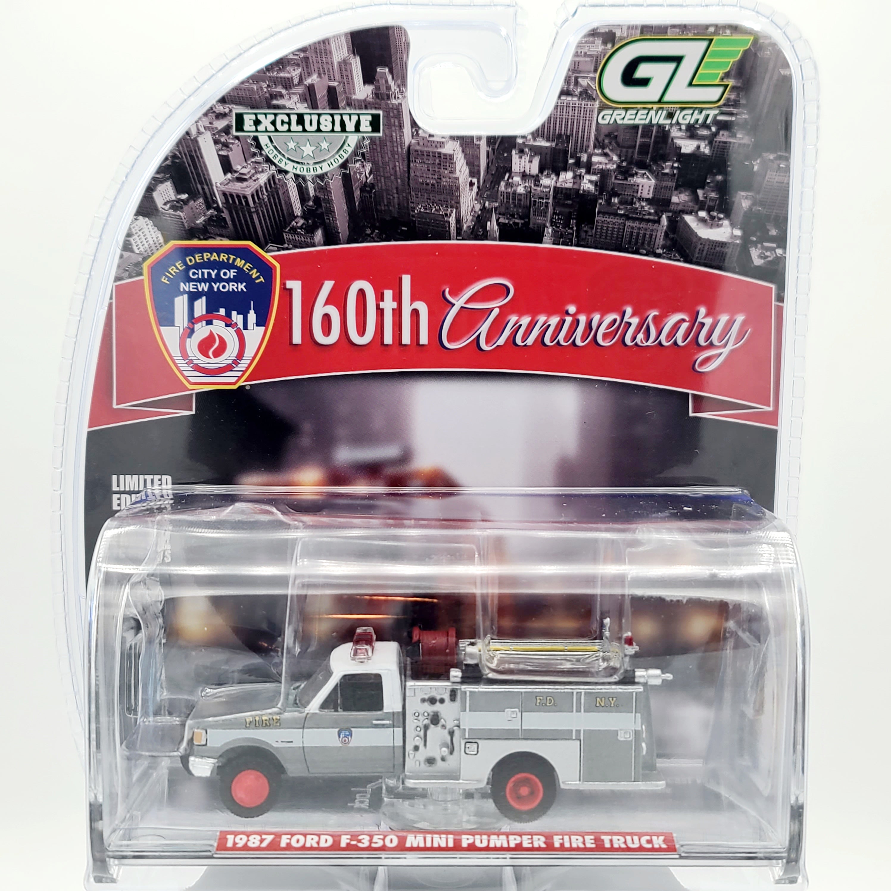 GreenLight - CHASE, RAW - '87 Ford F-350 Mini Pumper Fire Truck "FDNY"