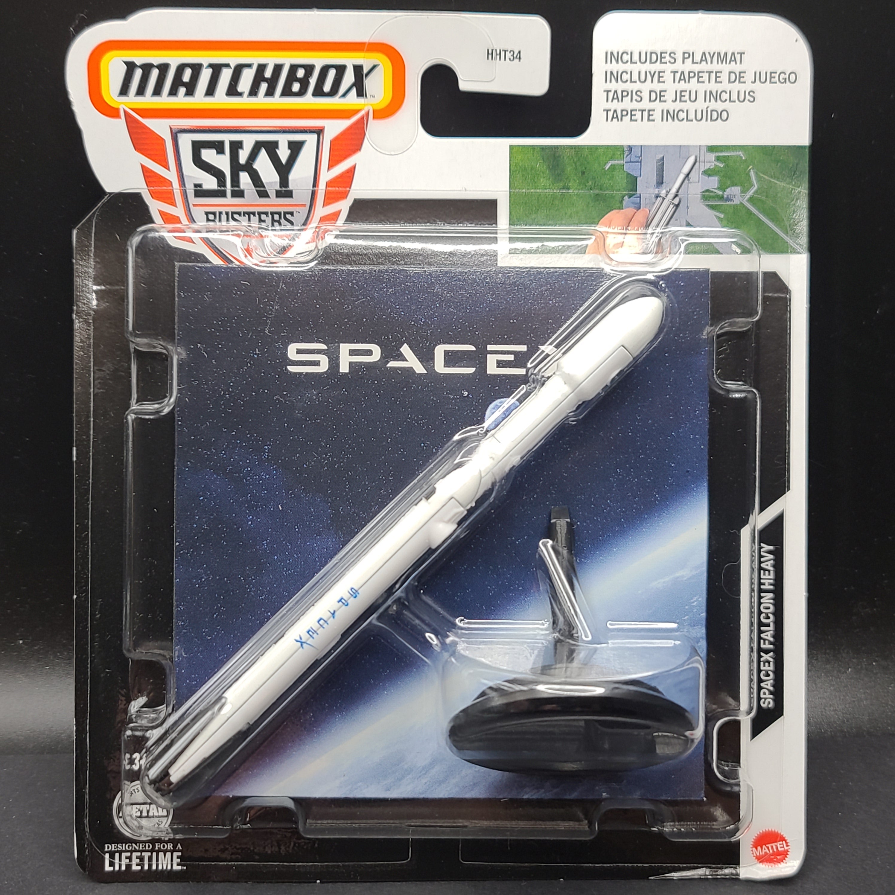 Matchbox SpaceX Falcon Heavy Rocket w/ playmat (2024 Sky Busters)