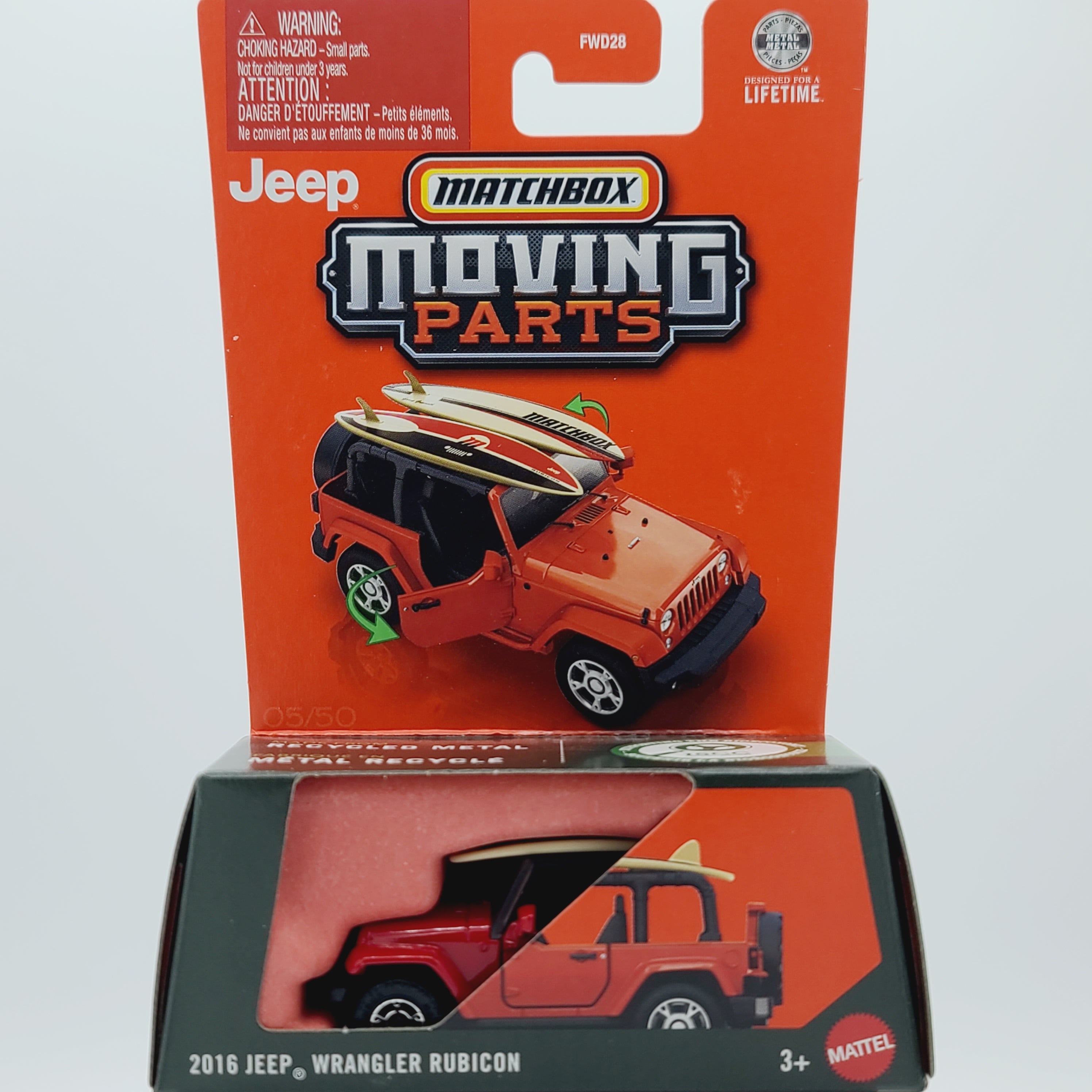 Matchbox '16 Jeep Wrangler Rubicon w/ Surfboards (2026 Moving Parts Mi