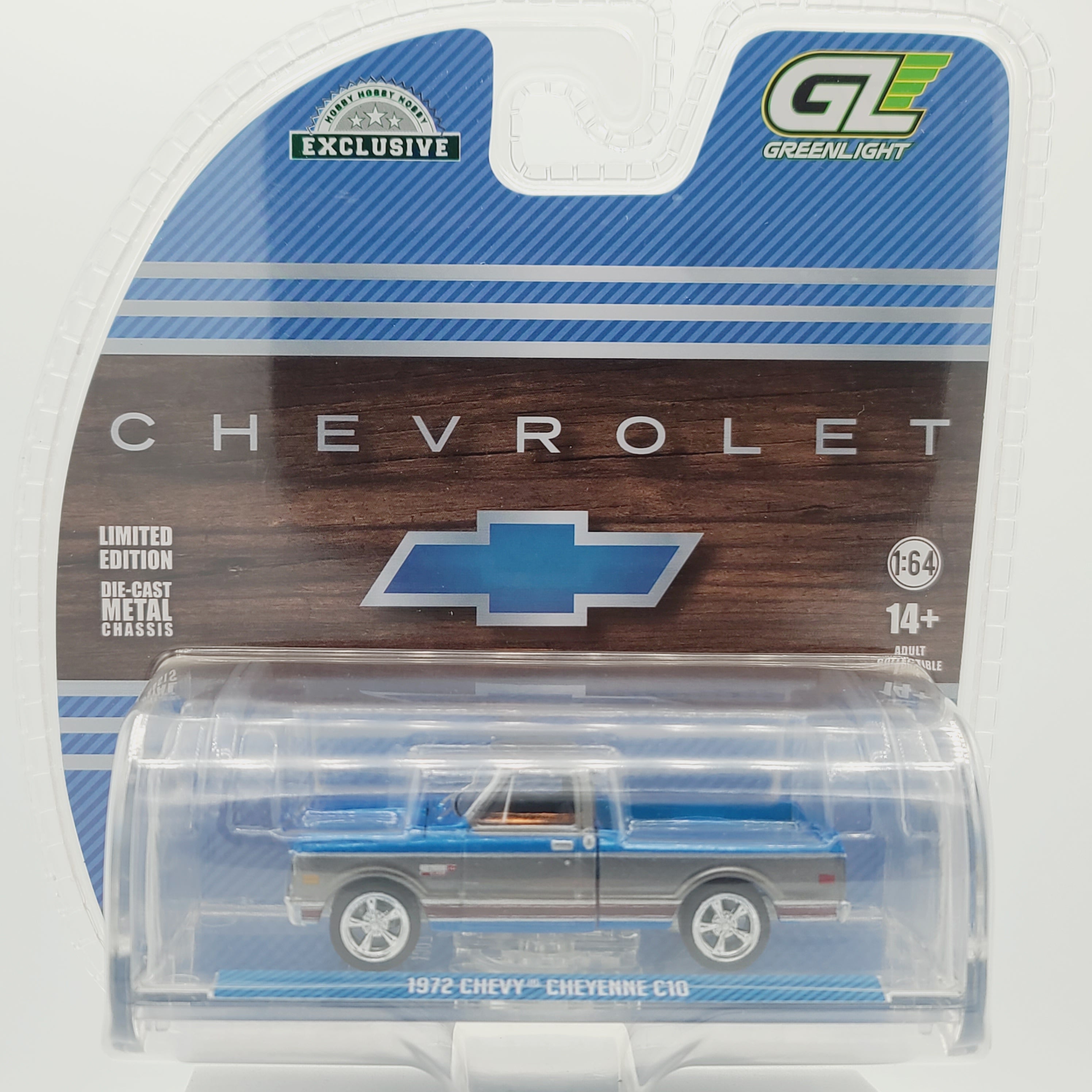 GreenLight '72 Chevy Cheyenne C10 Short Bed - 1:64, Electric Blue (202