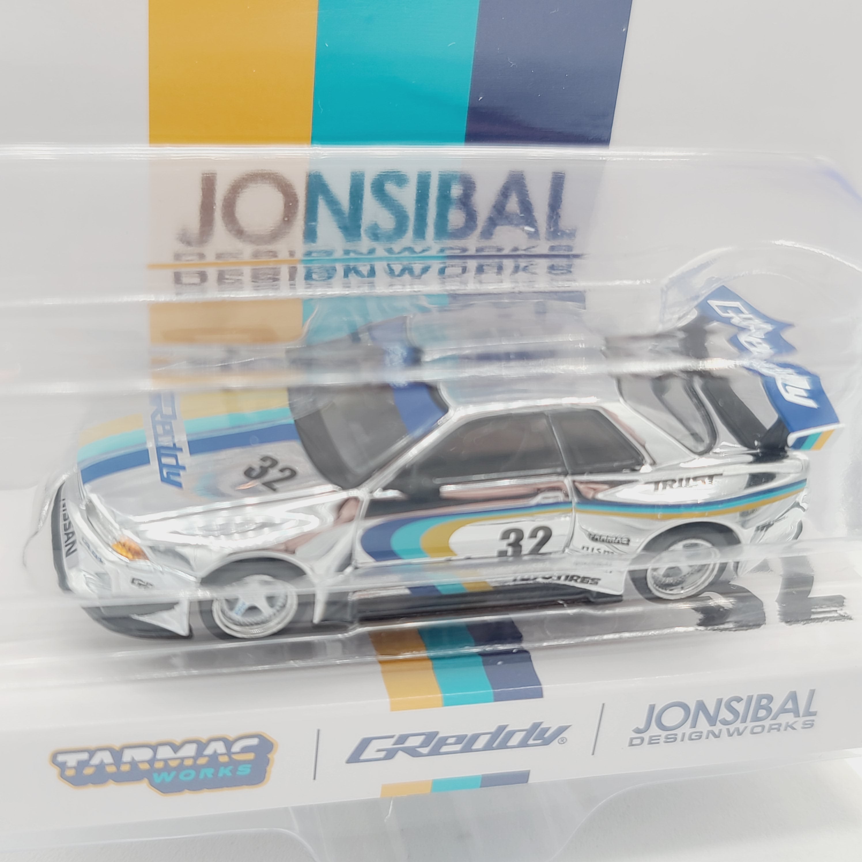 Tarmac Works - CHASE - Nissan Skyline R32 Widebody "GReddy" - 1:64, Jo