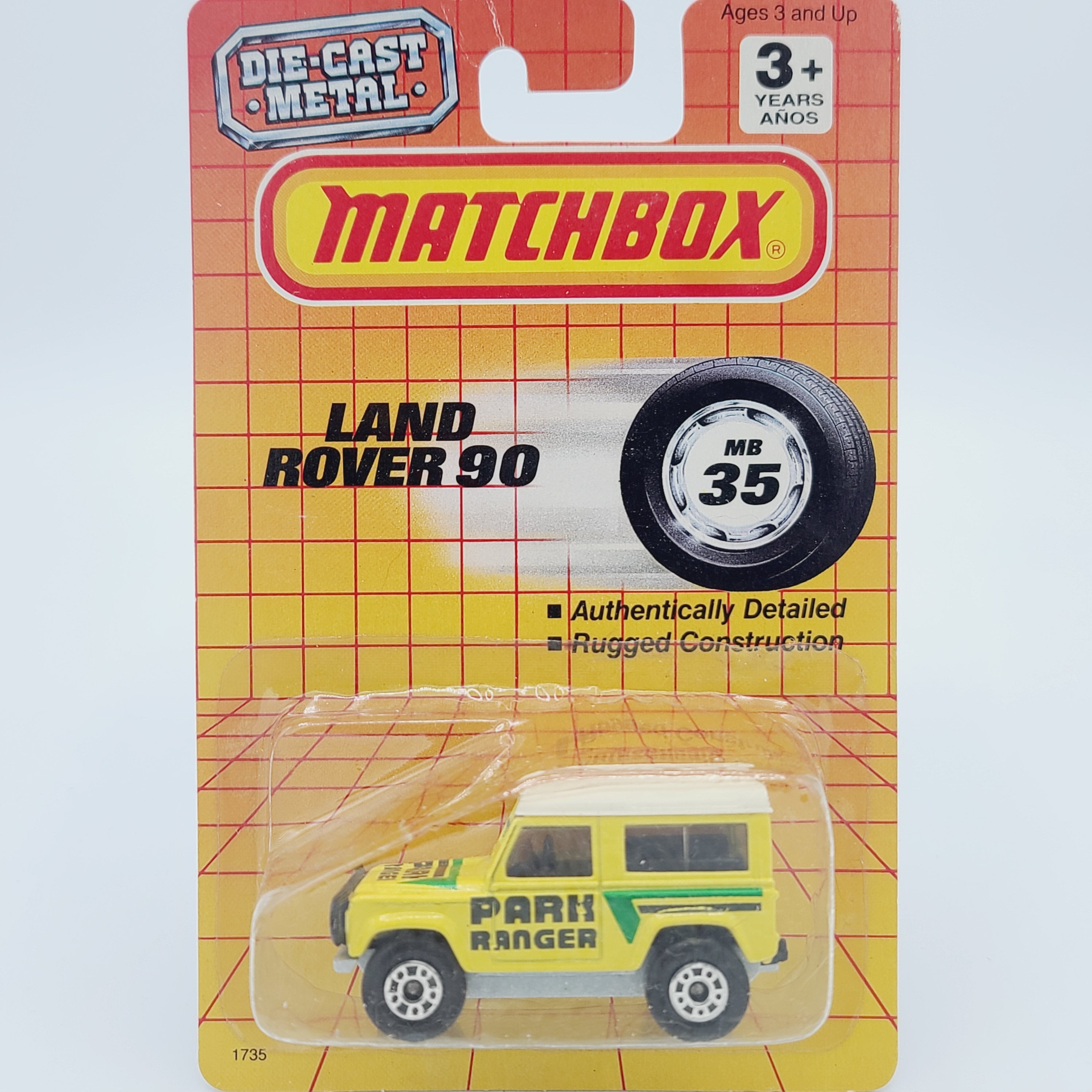 Matchbox Land Rover Defender Ninety "Park Ranger" *Large Font* (1991 M
