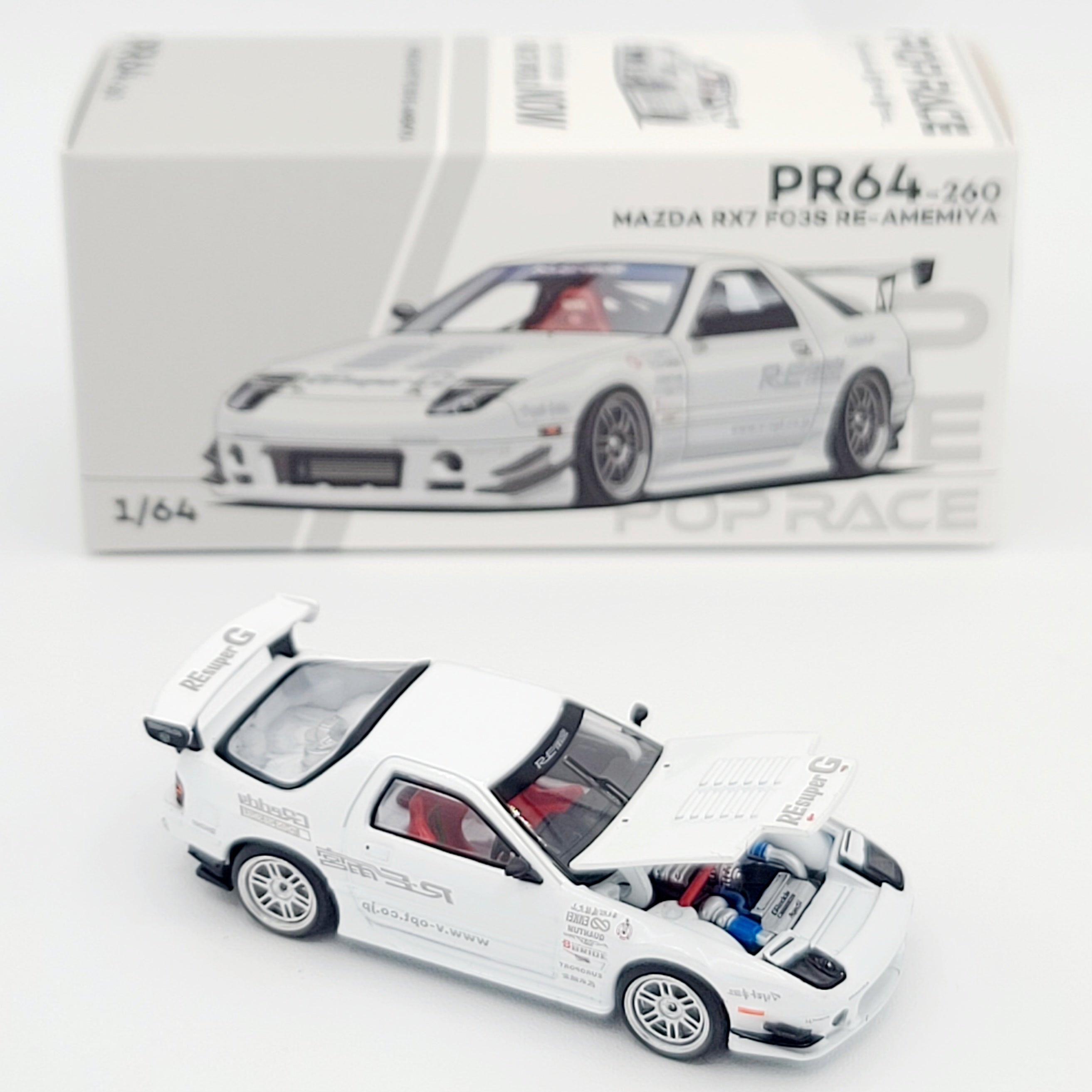 Pop Race Mazda RX-7 FC3S Re-Amemiya - 1:64, White (2026 Limited Editio